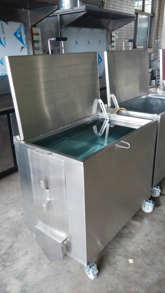 168L 230L Kitchen Hood Stainless Steel Soak Tank With Lockable Castor ...